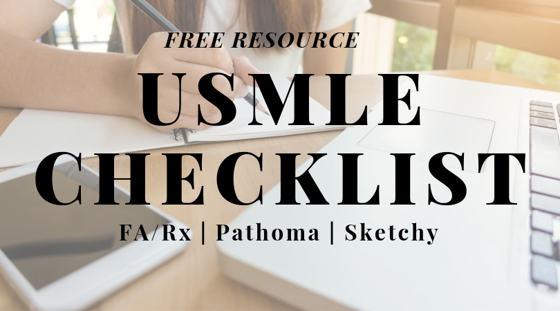 Free USMLE Checklist (FA, Pathoma, Sketchy) - A Young Doctor's Journey